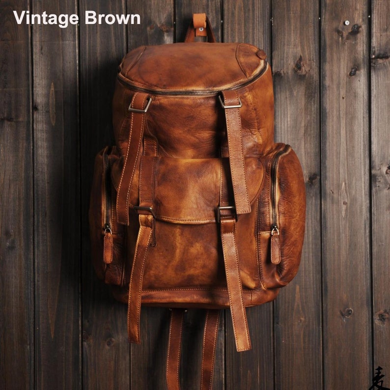 Handmade Distressed Leather Backpack Oversized Backpack - Etsy