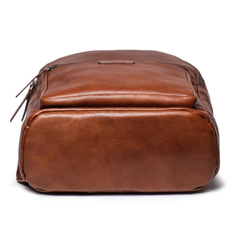 Personalized Unisex Leather Backpack, Leather Knapsack Rucksack, 14 ...