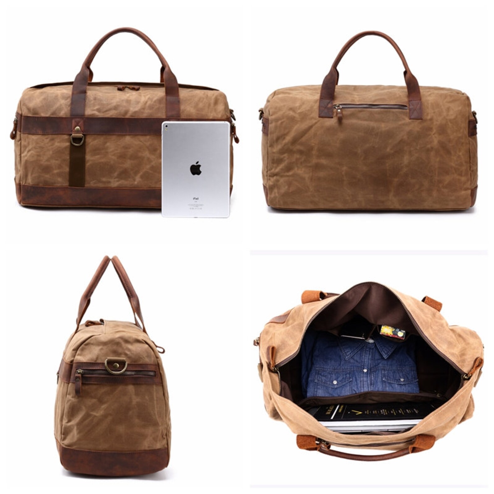 Personalized Duffel Bag Leather Weekend Bag Overnight Bag Holdall ...