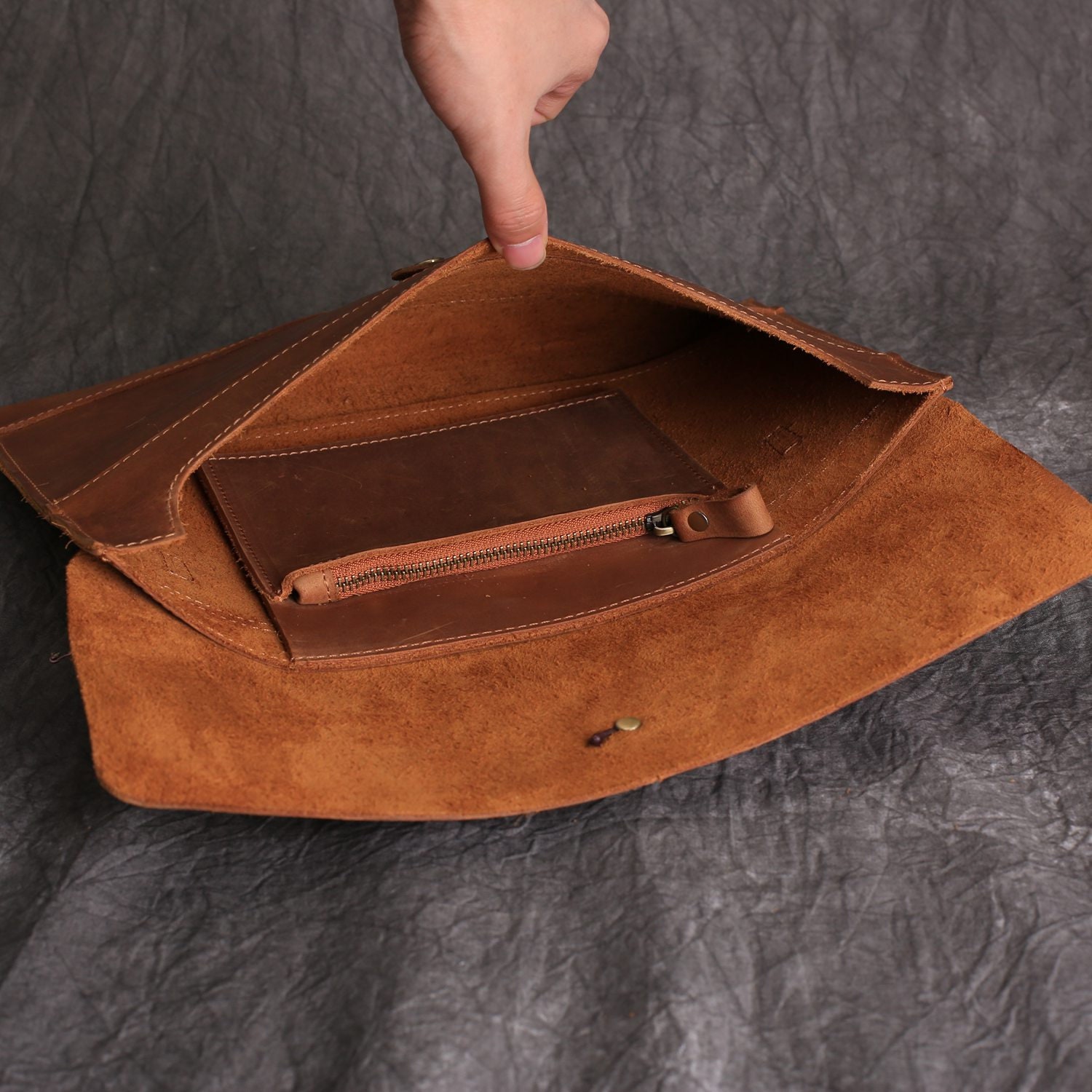 Personalized Groomsmen Gift Mens Leather Envelope Clutch Pen Holder ...