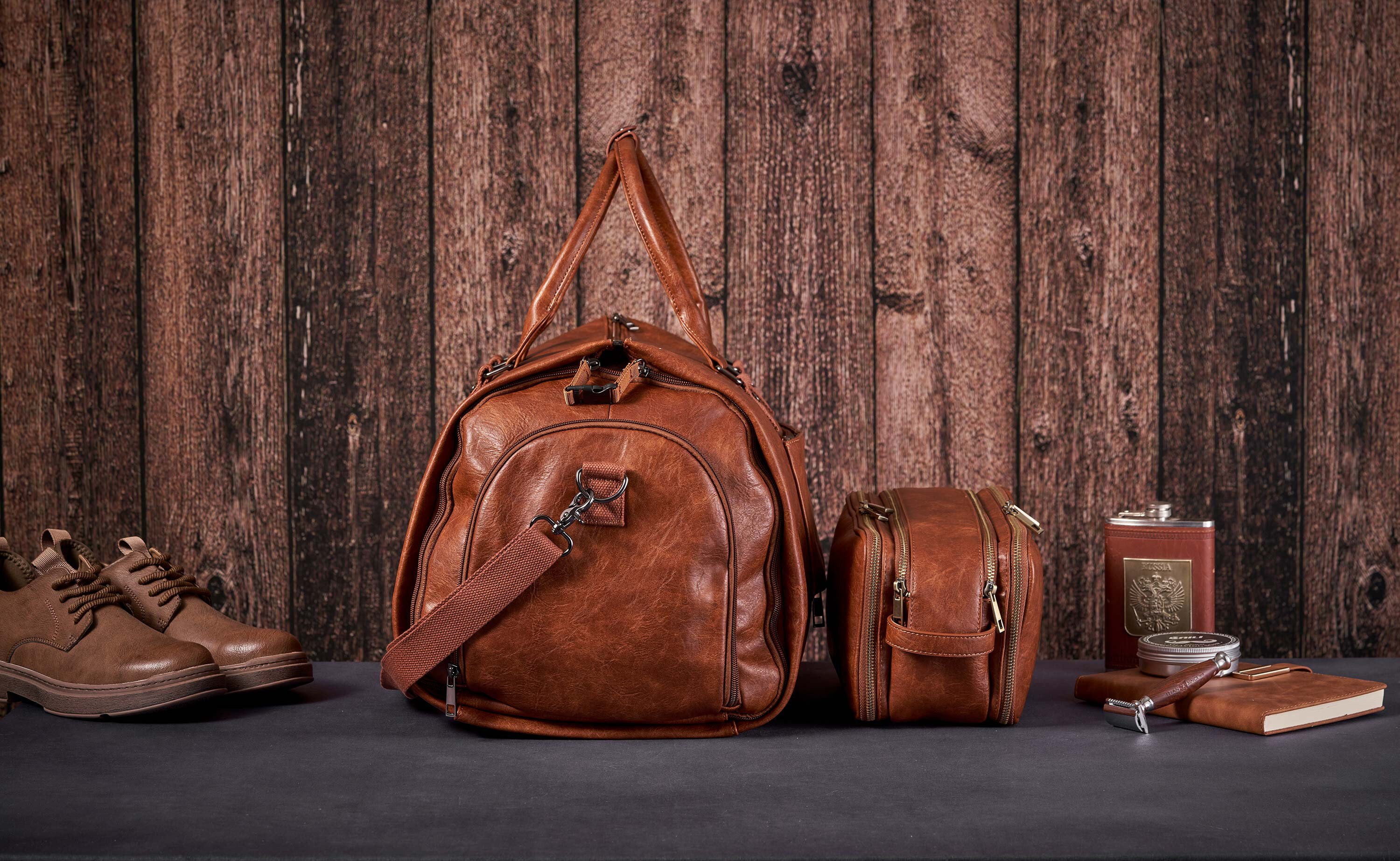 Personalized Garment Duffle Bag Set, Weekend Bag With Shoes Compartment ...