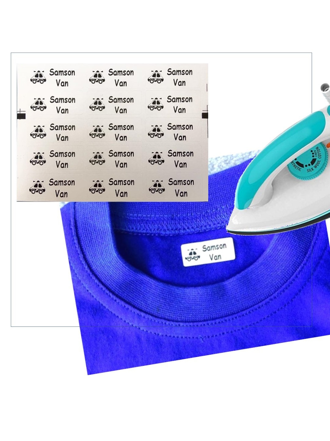 Iron on Personalised Sticker Name Label - Etsy