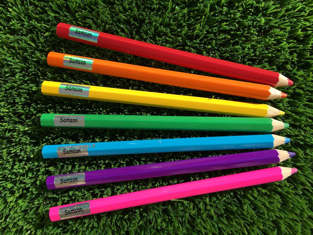 Pencil Personalised Sticker Name Label (waterproof) - Etsy