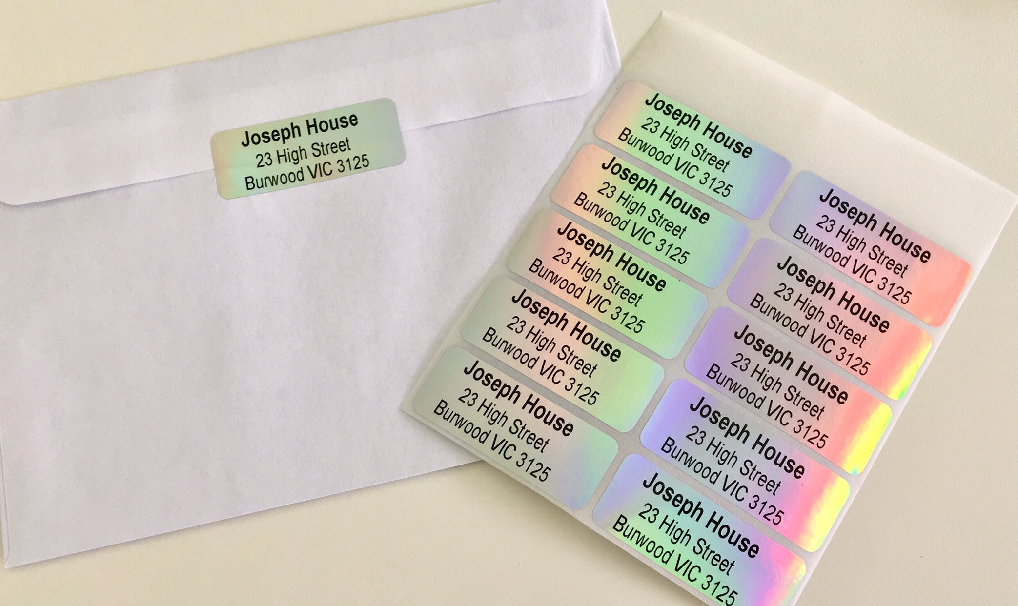 Hologram Colour Personalised Address Labels, Return Labels - Etsy