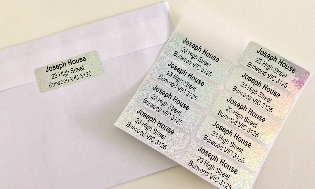 Glitter Personalized Return Address Labels - Etsy