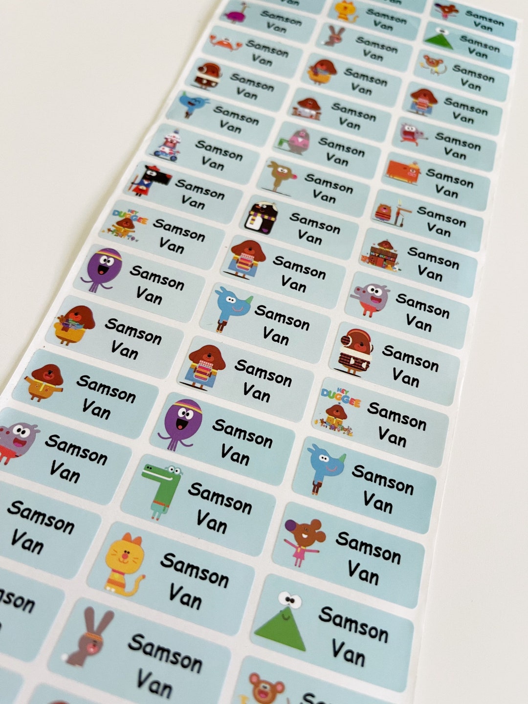 Duggie Personalise Sticker Name Label Waterproof - Etsy