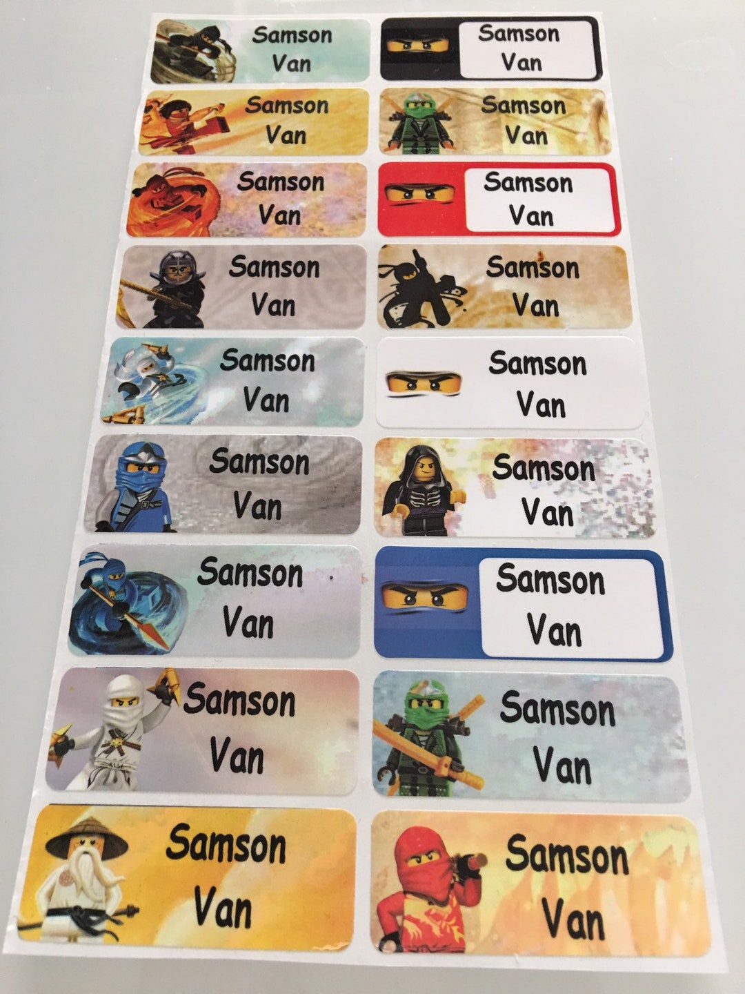 Ninjago Sticker Name Label Lego Ninjago - Etsy