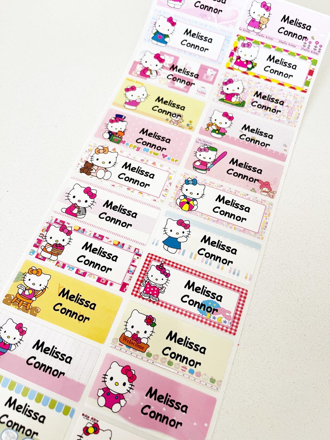 Hello Kitty Waterproof Personalised Sticker Name Label - Etsy