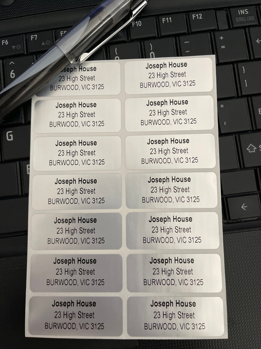 Silver Grey Colour Personalised Address Labels, Return Labels - Etsy