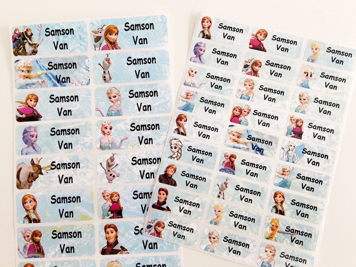 Frozen Waterproof Personalised Sticker Name Label - Etsy