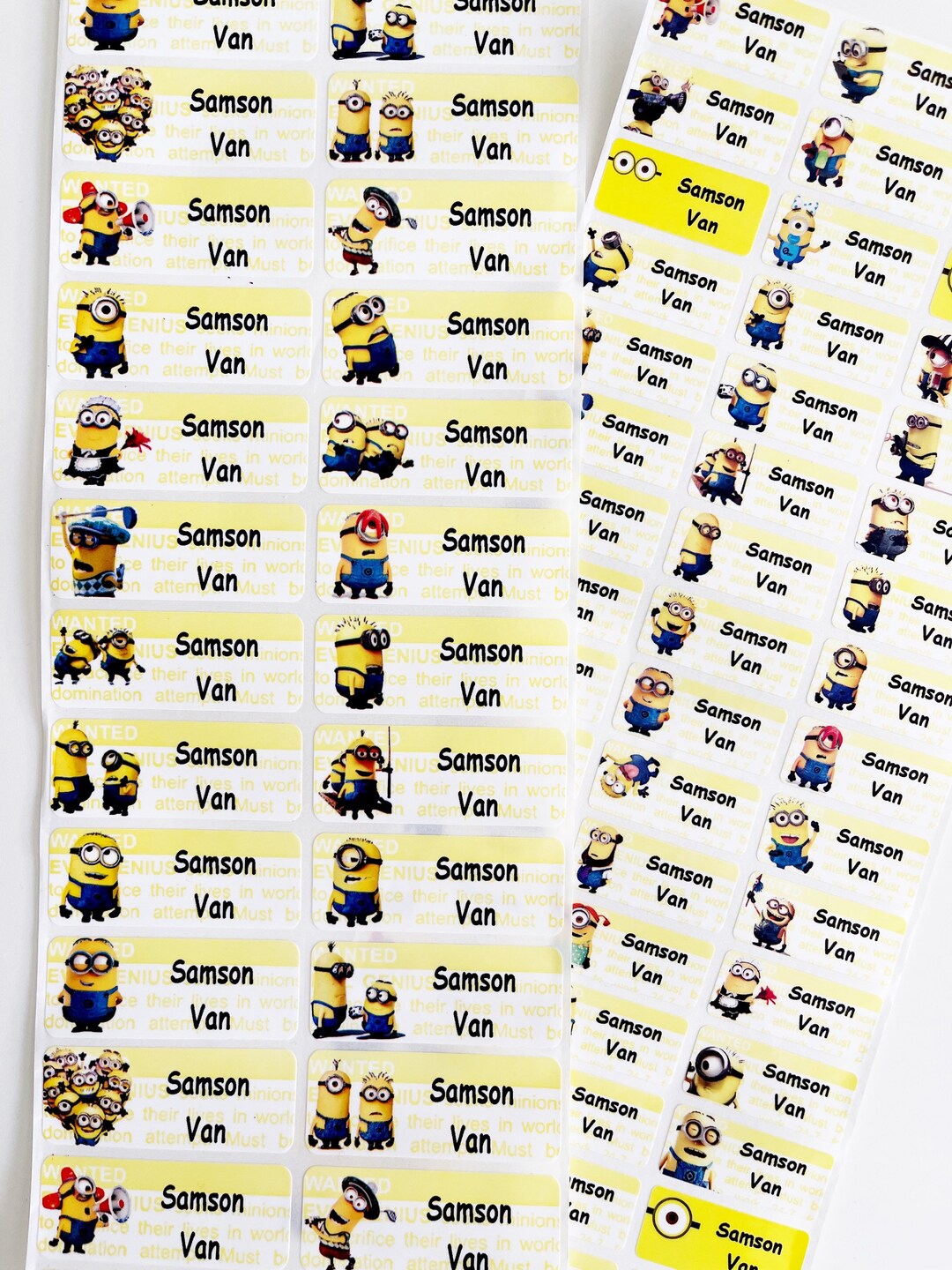 Minion Waterproof Sticker Name Label - Etsy