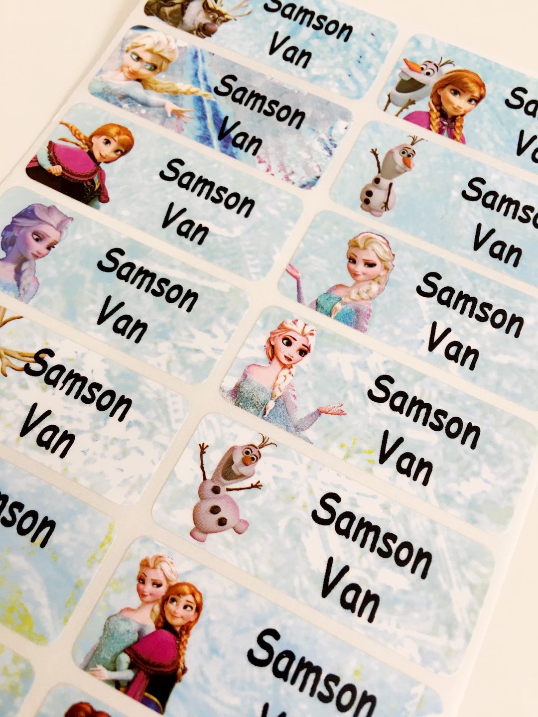 Frozen Waterproof Personalised Sticker Name Label - Etsy
