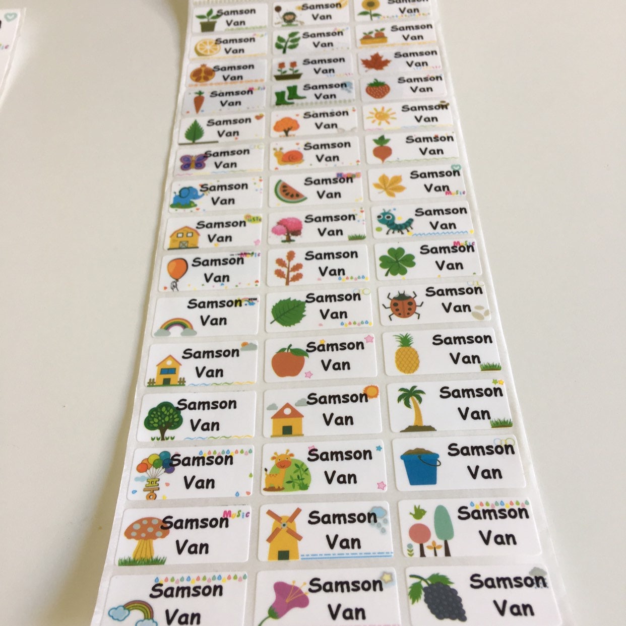 Kindy / Kindergarten Theme Waterproof Sticker Name Label, Personalised ...