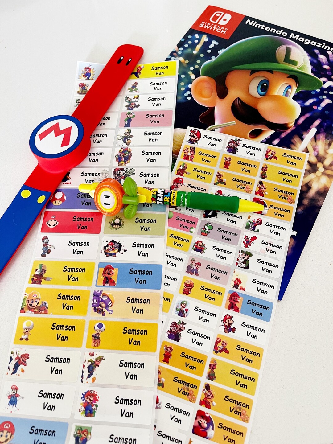 Mario S. Personalise Sticker Name Label Waterproof - Etsy