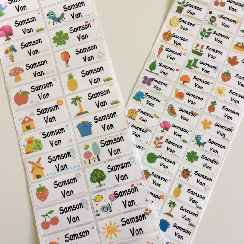 Kindy / Kindergarten Theme Waterproof Sticker Name Label, Personalised ...