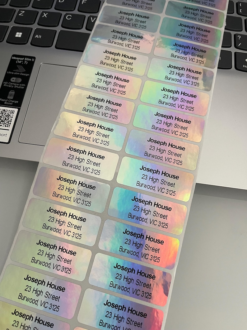 Hologram Colour Personalised Address Labels, Return Labels - Etsy Australia