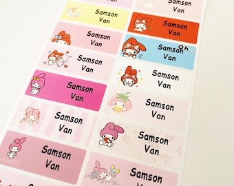 Sanrio My Melody Name Stickers Label Sticker Sheet - Etsy
