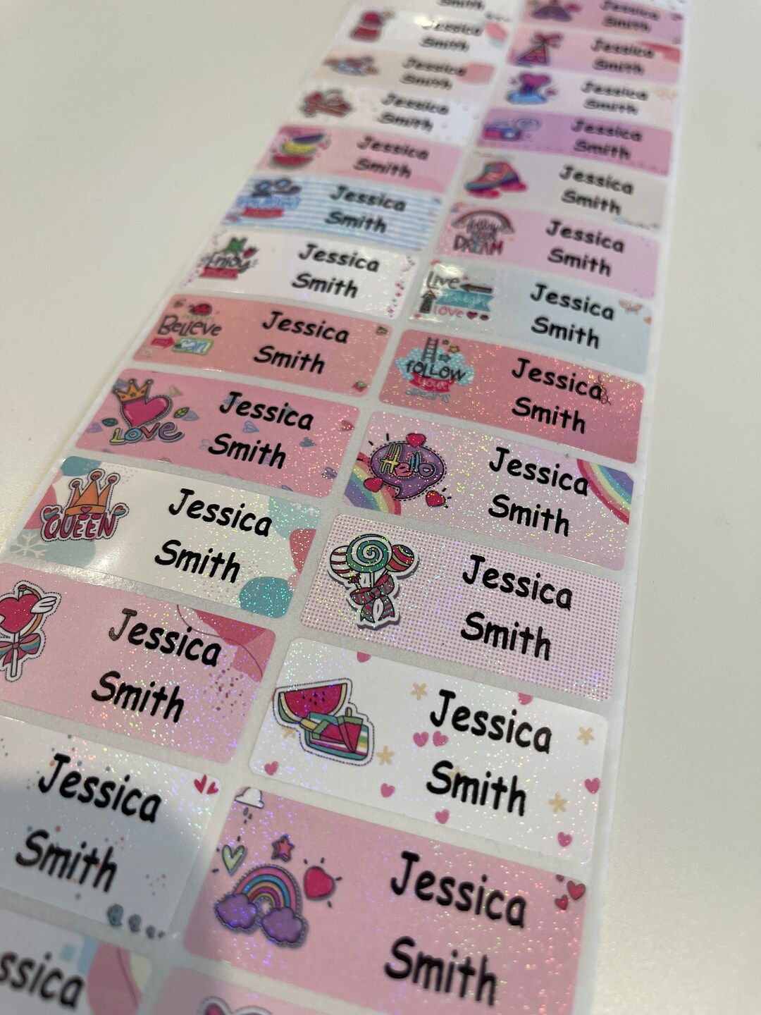 Glittery Dream Waterproof Sticker Name Label - Etsy