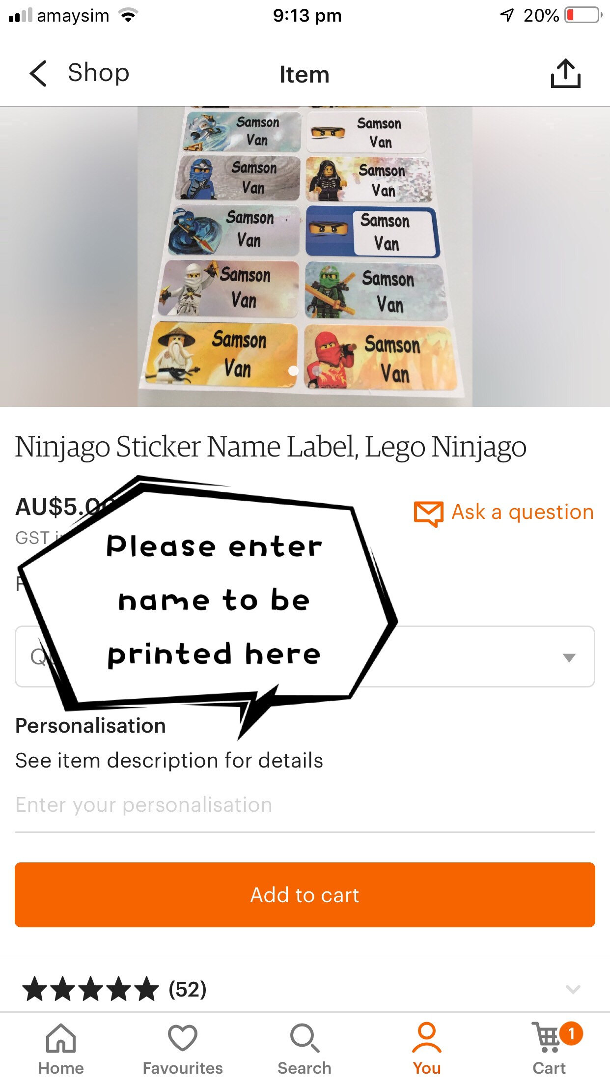 Ninjago Sticker Name Label Lego Ninjago - Etsy