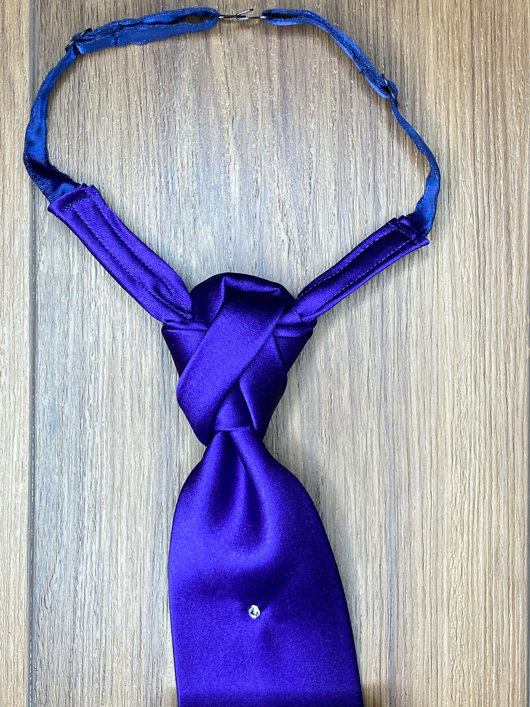The Helix Knot Pre-tied Necktie (deep Purple) - Etsy UK