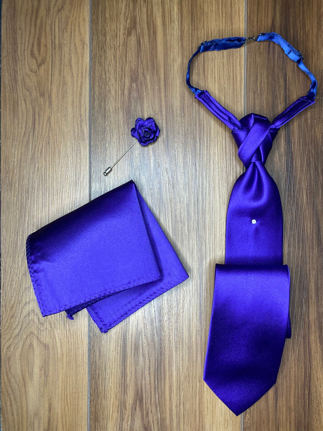 The Helix Knot Pre-tied Necktie (deep Purple) - Etsy UK