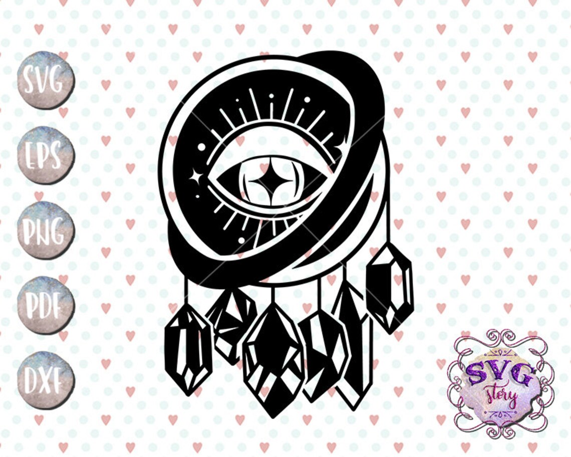Evil Eye Svg Files For Cricut Universe Crystals Celestial Boho Etsy