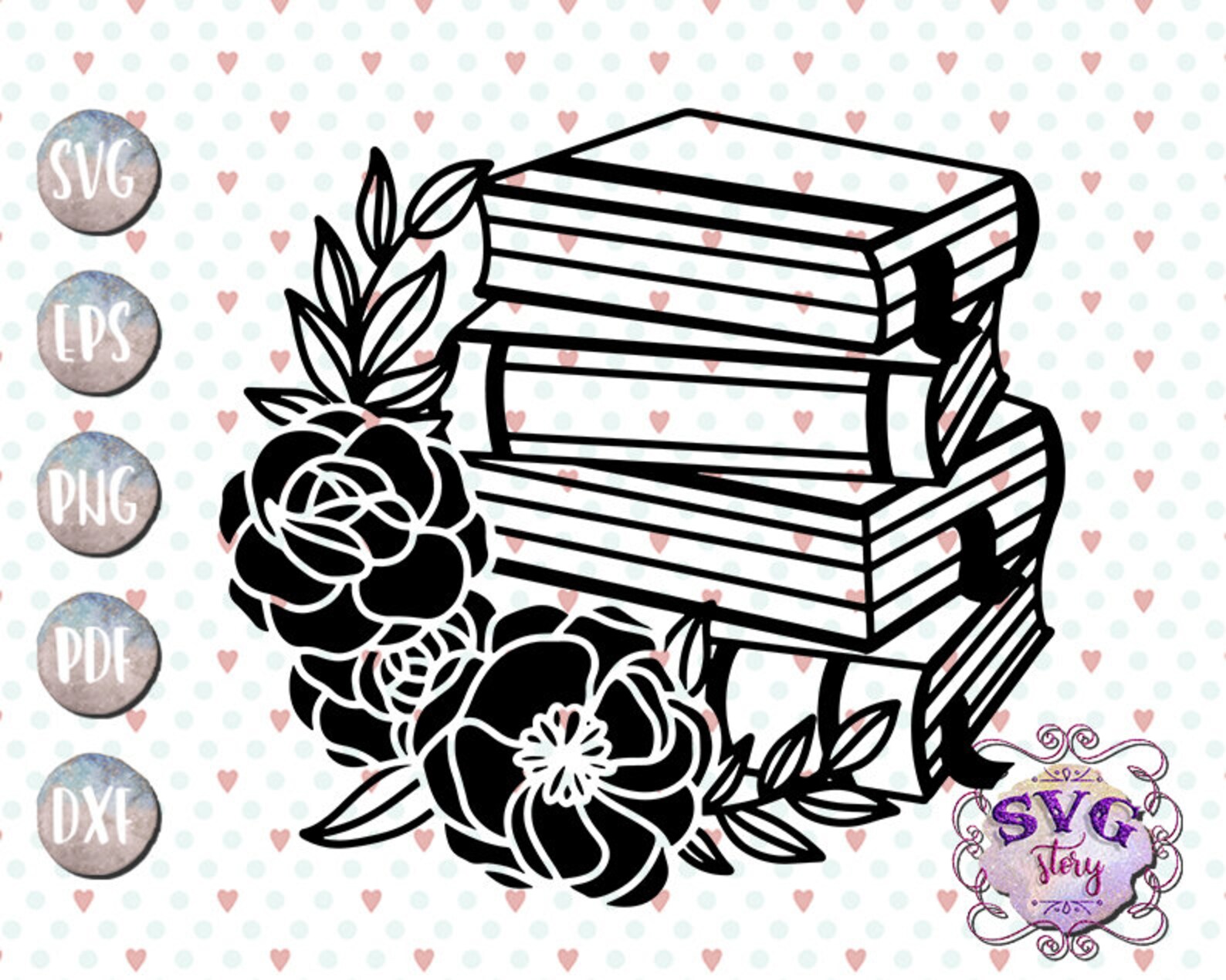Livre avec des fleurs Svg fichiers pour cricut Book lover | Etsy