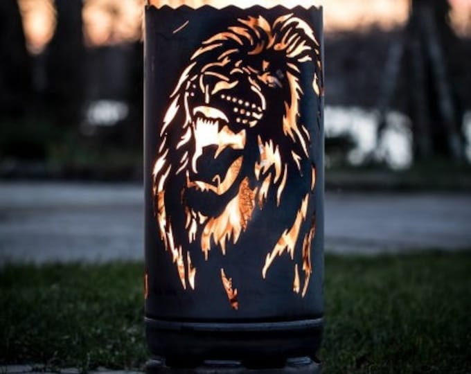 Fire Barrel Lion Fireplace Fire Column Garden Fire - Etsy