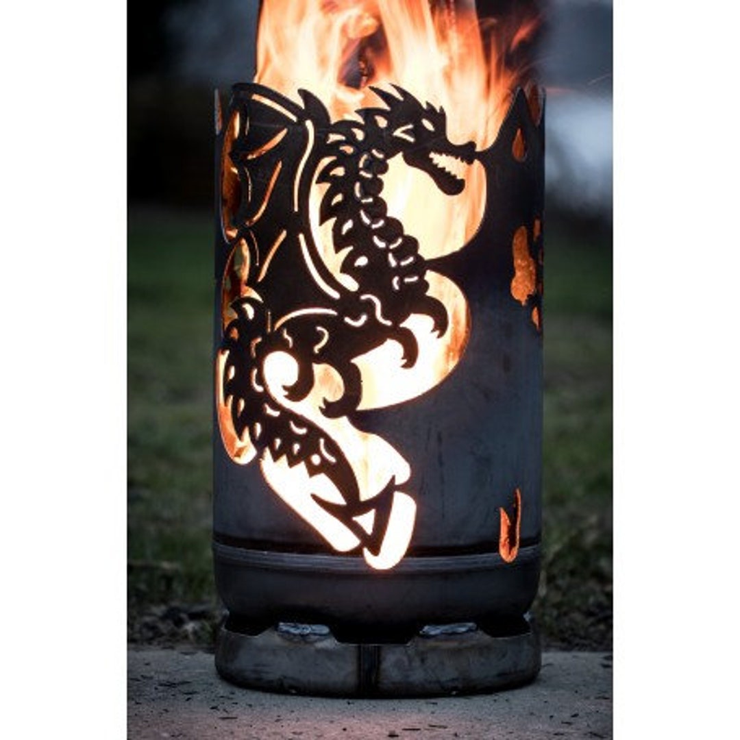 Fire Barrel Dragon Fire Pit Fire Column Garden Fire - Etsy