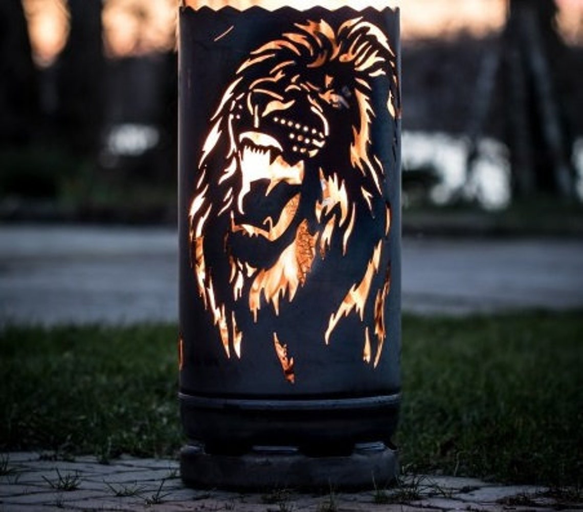 Fire Ton Lion Fire Pit Fire Column Garden Fire - Etsy