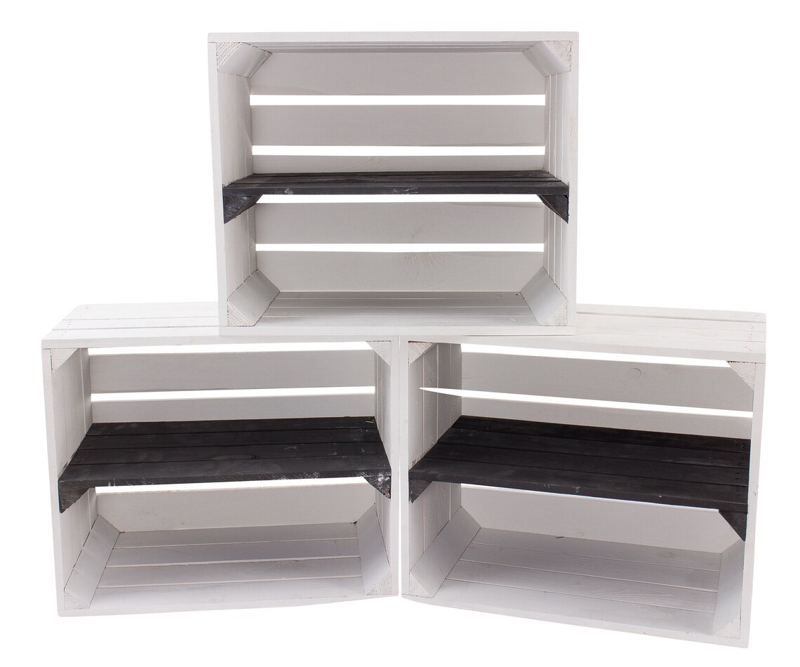 Classic White Wooden Box for Bottles With Black Center Board - Etsy