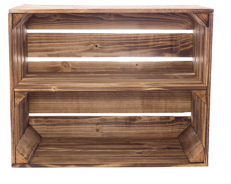 Modern flamed shelf box made of wood brown new ideal as a | Etsy