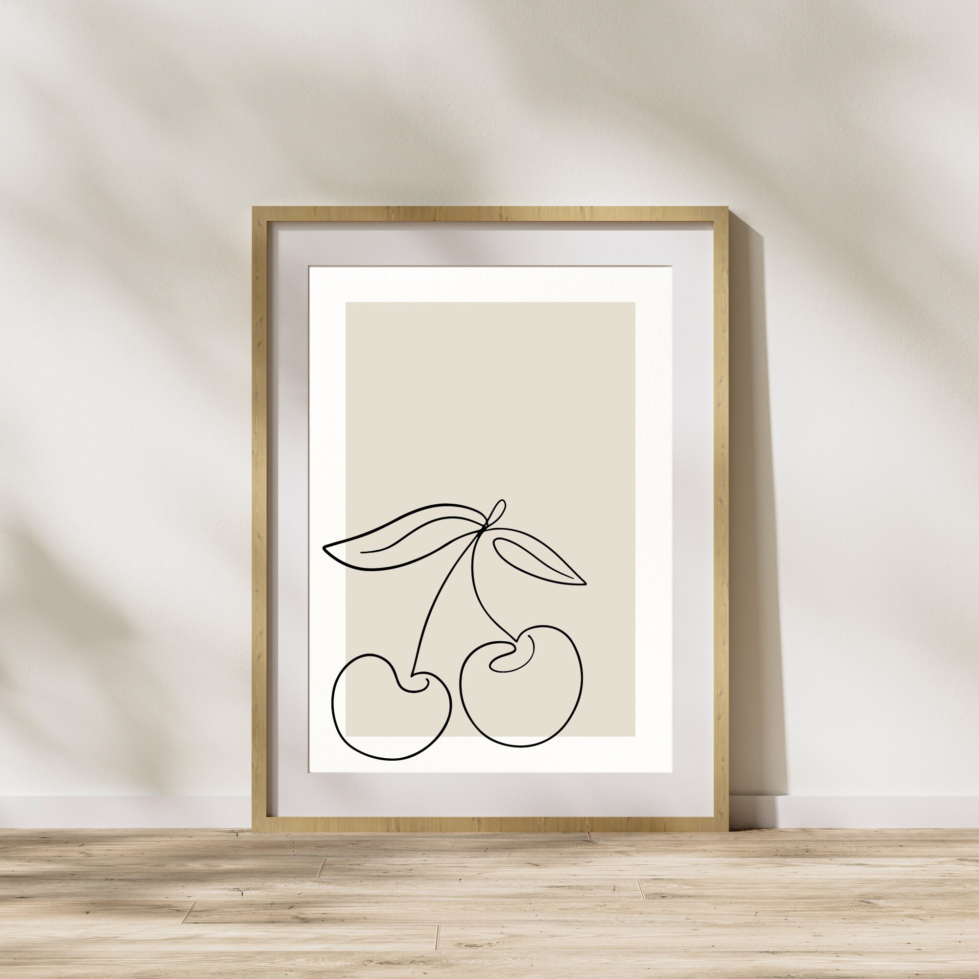 Cherries Line Drawing Print Digital Download Printable Art - Etsy