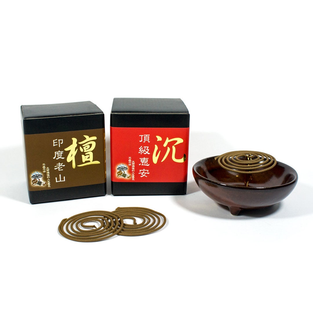 Set of Incense Coils - 1 TOP Sandalwood + 1 Middle Agarwood Incense ...