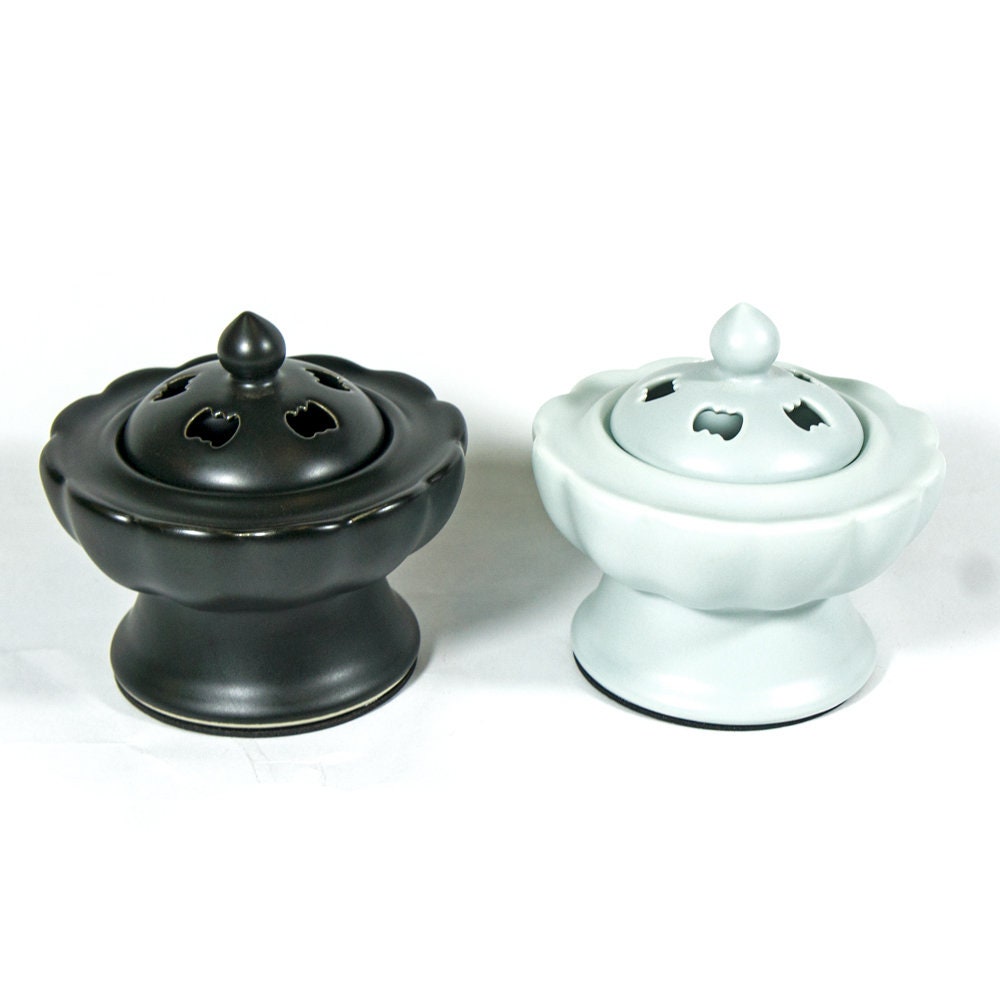 Electric Incense Burner / Heater Lotus BLACK Type Taiwan Ceramic by ...