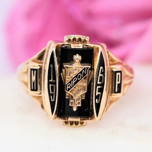 1965 Class Ring 10k Gold Ripon High School m P Initials Size 6.75 / N ...