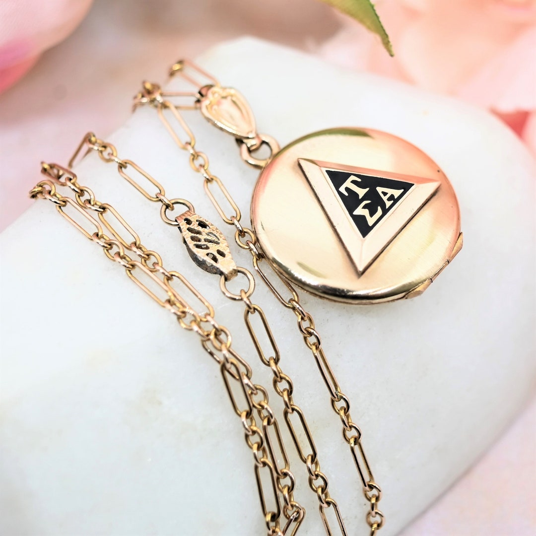 Vintage 10k Gold Filled Locket Rainbow Girls Round Photo Locket ...