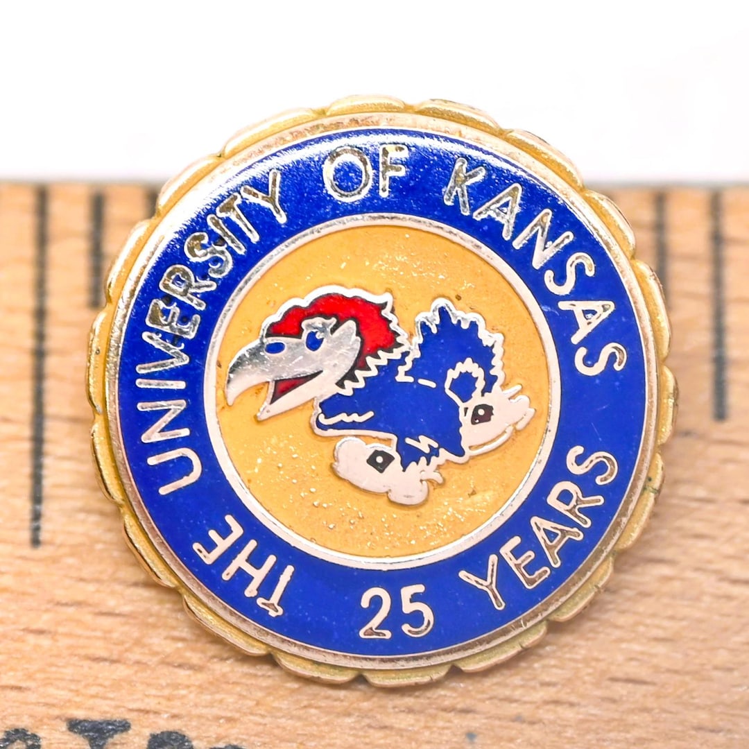University of Kansas 25 Year Anniversary Pin Jayhawks Yellow Gold ...