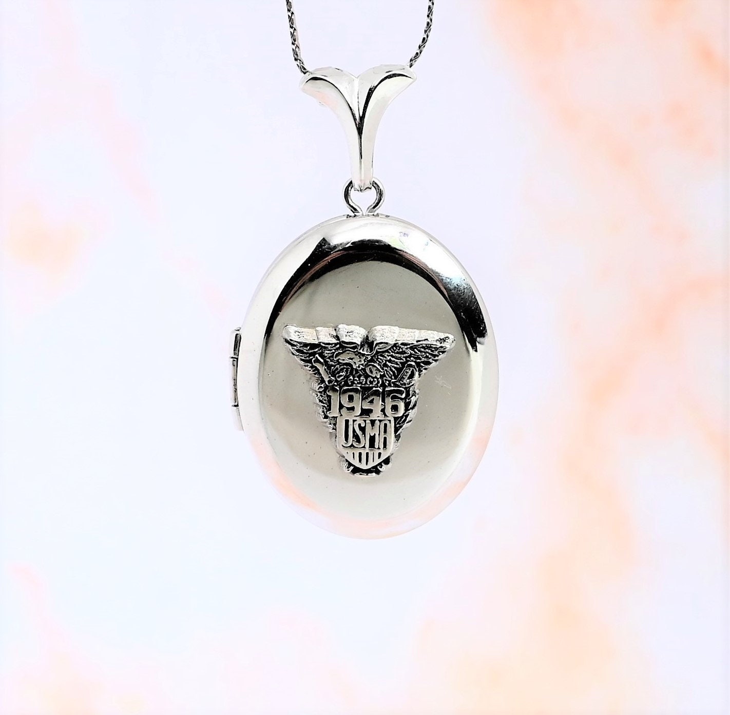 Vintage Locket 1946 US Military Academy USMA Insignia Sterling Silver ...