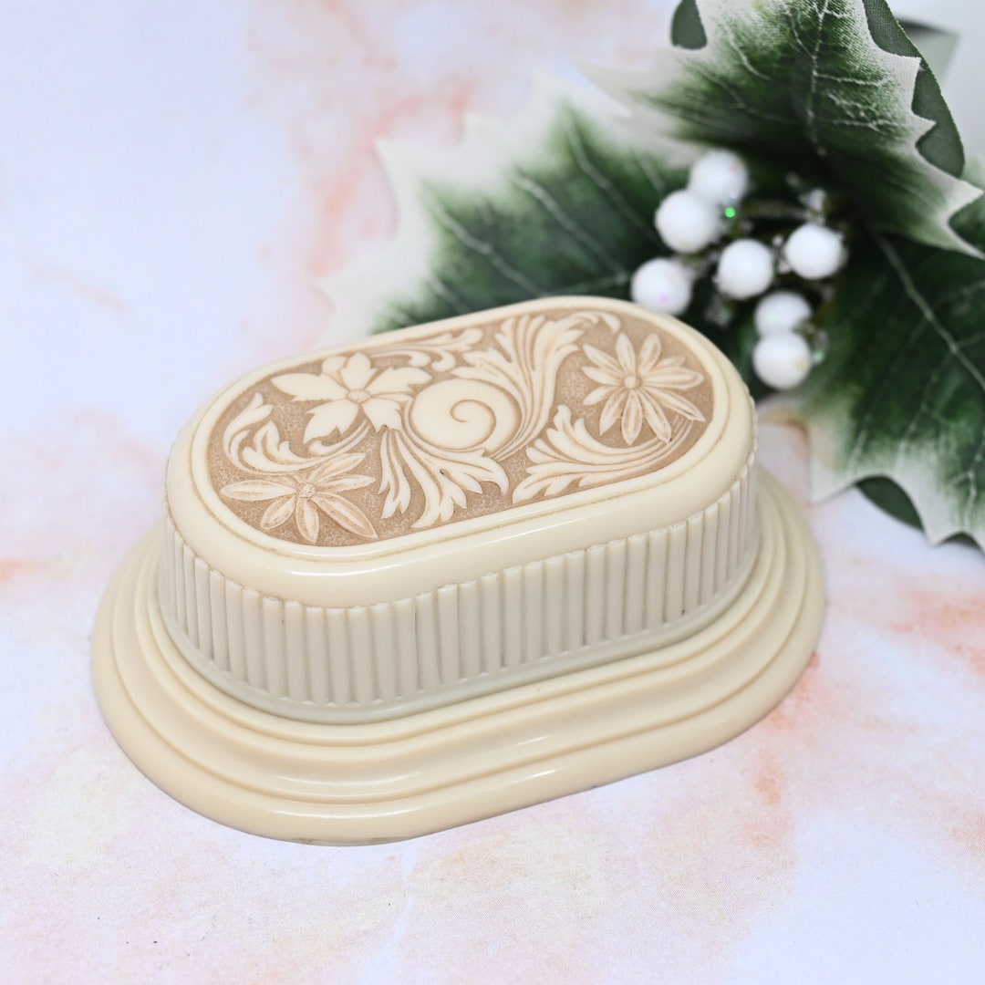 Art Deco Celluloid Jewelry Box Holds Two Rings Vintage Bridal Set Ring ...