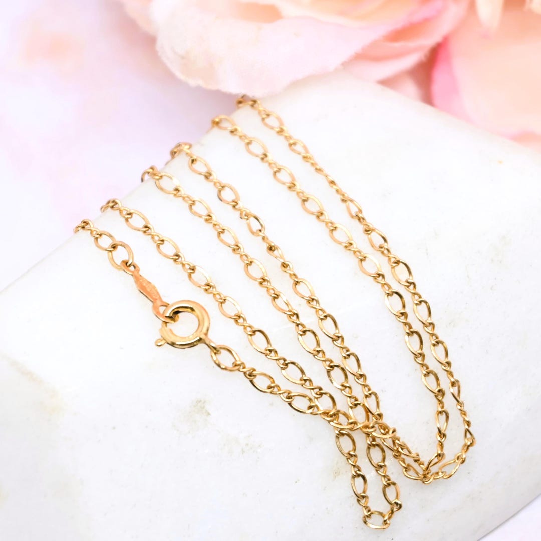 Vintage 12k Gold Filled Figure 8 Necklace, 18 Inch Dainty Layering ...