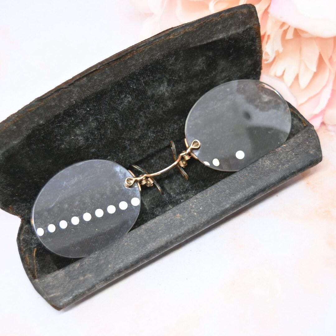 Antique Victorian Pince-nez Spectacles in Original Case Gold Filled ...