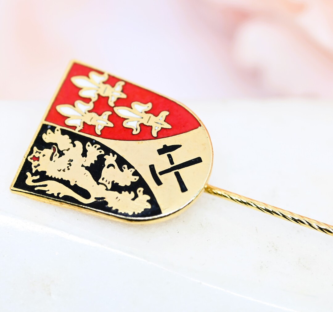 Vintage German Stick Pin Amberg-sulzbach Bavaria Gold Tone Lapel Pin ...