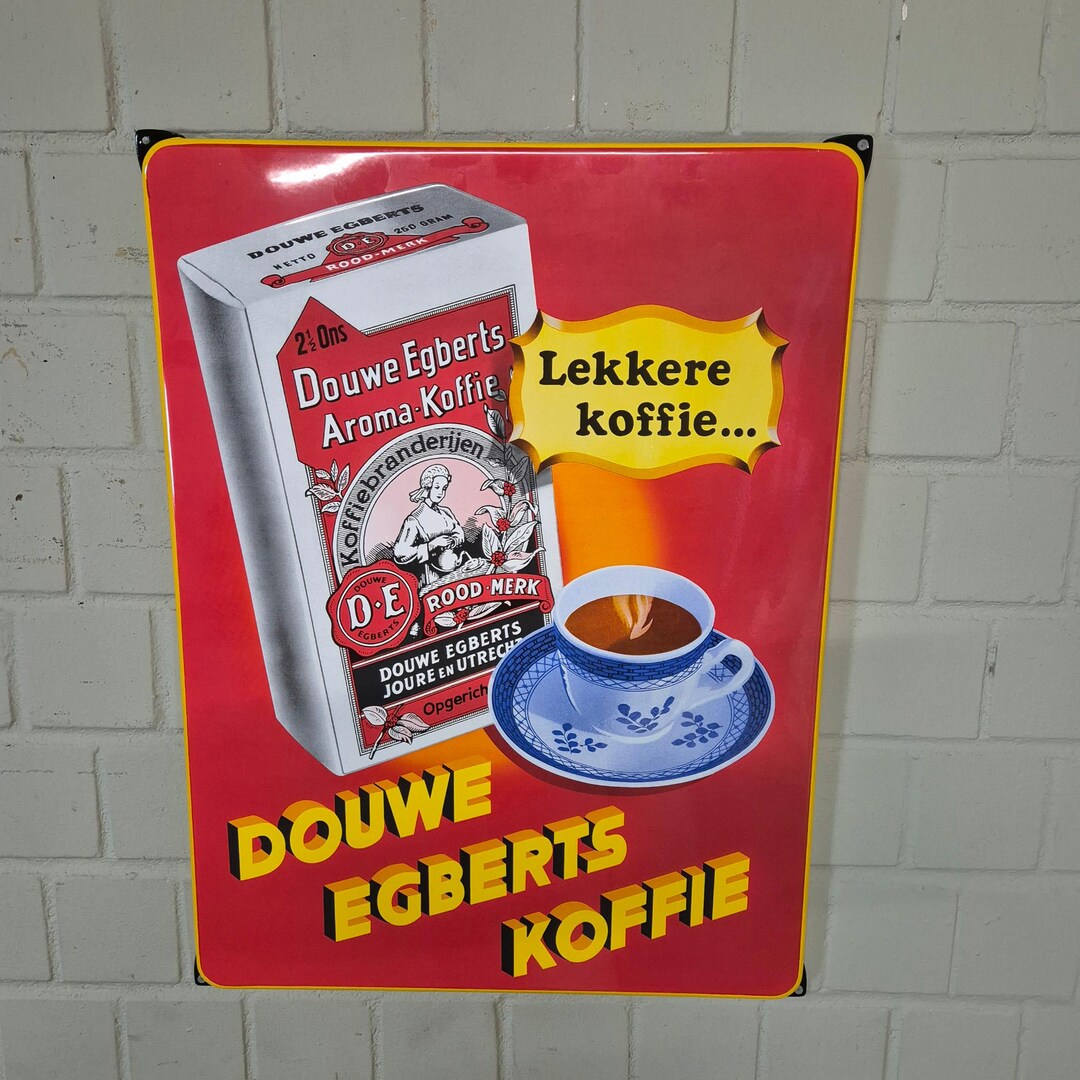 26665 Enamel Advertising Sign Douwe Egberts Koffie 0.58 M X 0.78 M - Etsy
