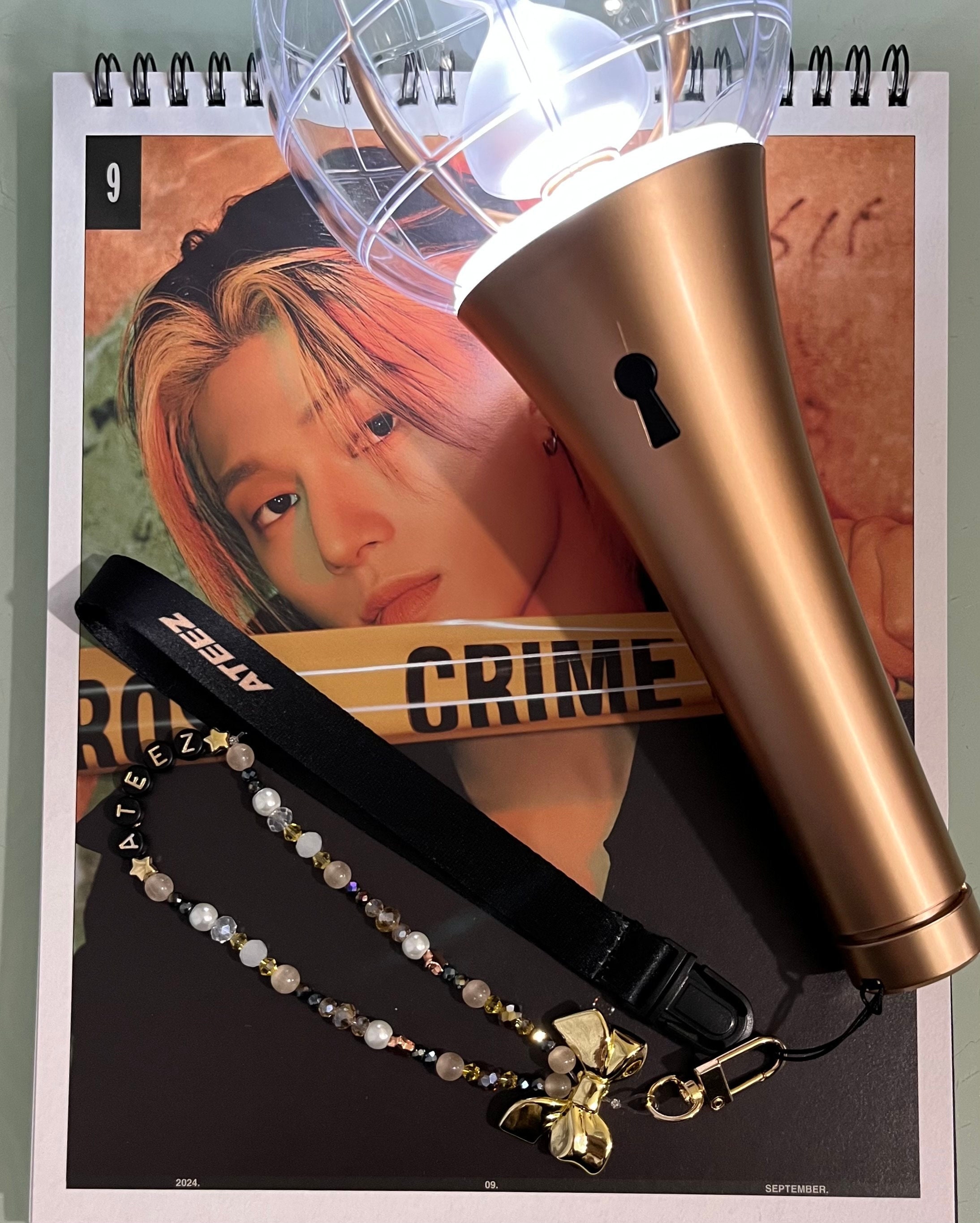 Custom Ateez Atiny Lightiny Lightstick Strap Charm Loop Chain Accessory ...