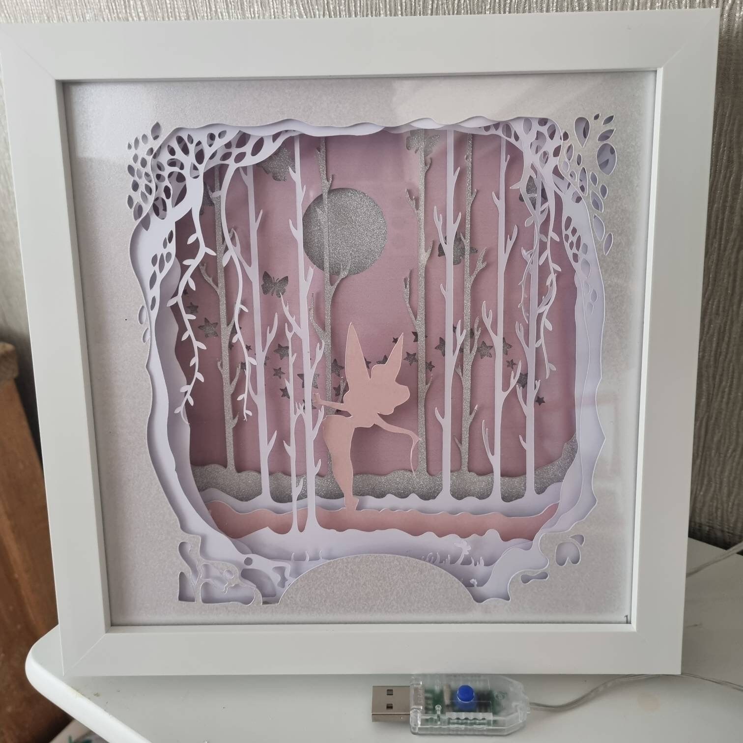 Personalised Tinkerbell Inspired Shadow Box 3D Light up - Etsy UK