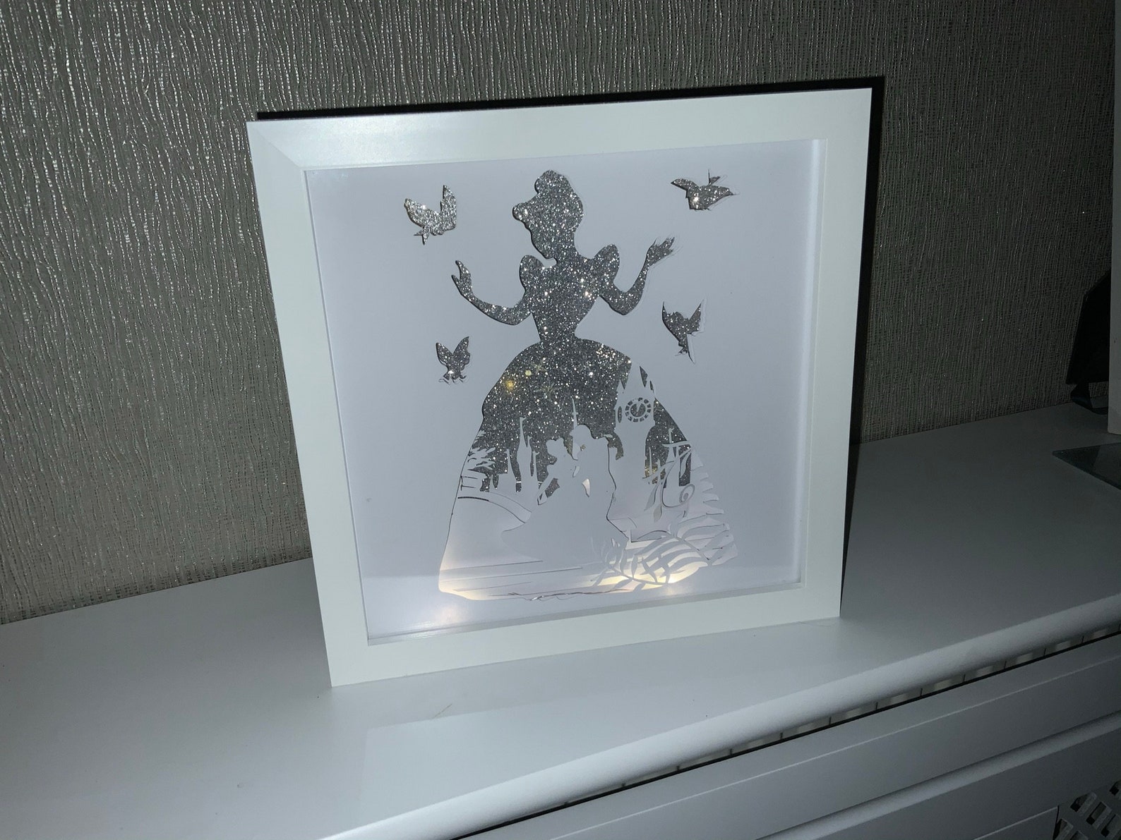 Cinderella Inspired Light up 3D Shadow Box Set in 9 X 9 in - Etsy