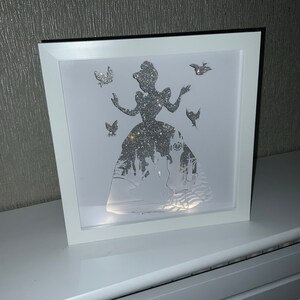 Cinderella Inspired Light up 3D Shadow Box Set in 9 X 9 in High Quality ...
