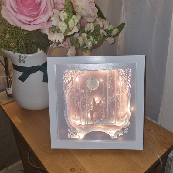 Personalised Tinkerbell Inspired Shadow Box 3D Light up - Etsy UK