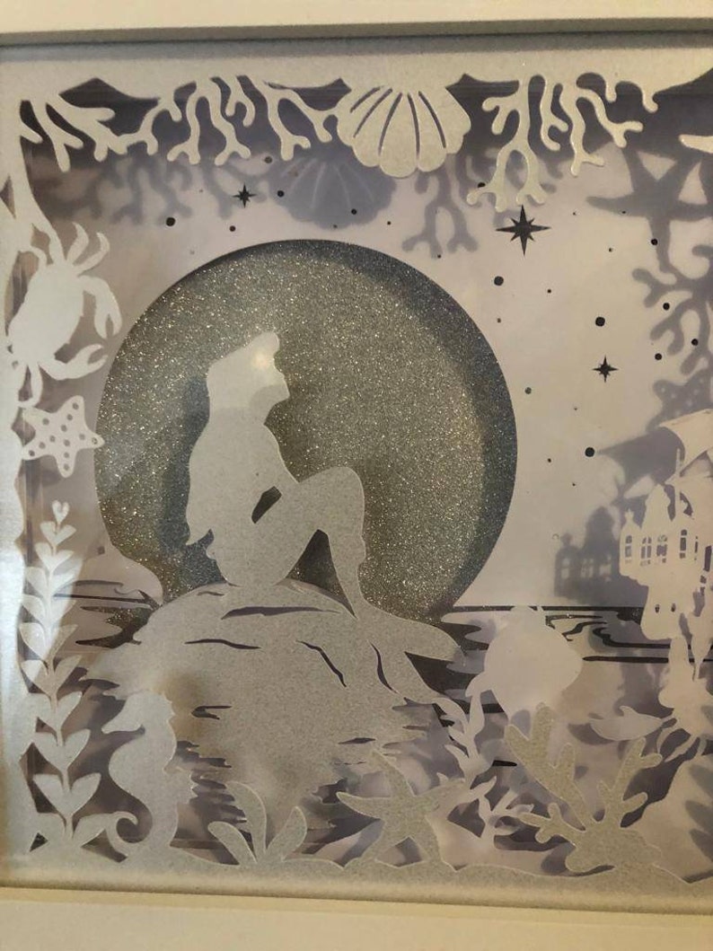 Ariel Little Mermaid Inspired Light up 3D Shadow Box. Under - Etsy